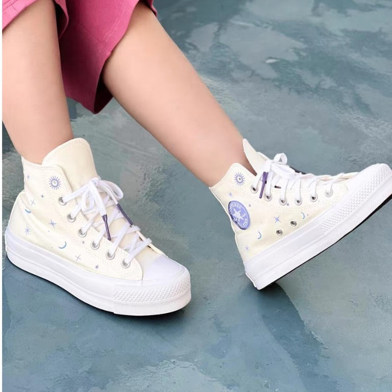 Converse Chuck Taylor ALL STAR Lift Platform Star Moon Embroidery ...