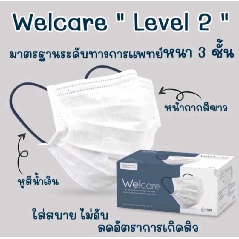 🛑โค้ทร้านคุ้มทุกวัน🛑Welcare Mask (VFE>98%) หน้ากากอนามัยผู้ใหญ่ใช้ทาง ...