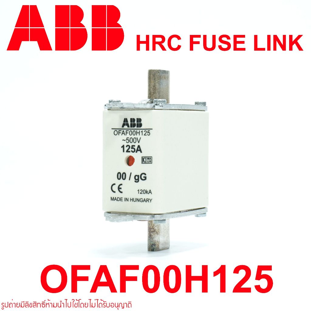 1SCA022627R1630 ABB OFAF00H125 00/gG 125A ABB HRC FUSE LINK ABB ฟิวส์ใบมีด HRC Fuse Link ...