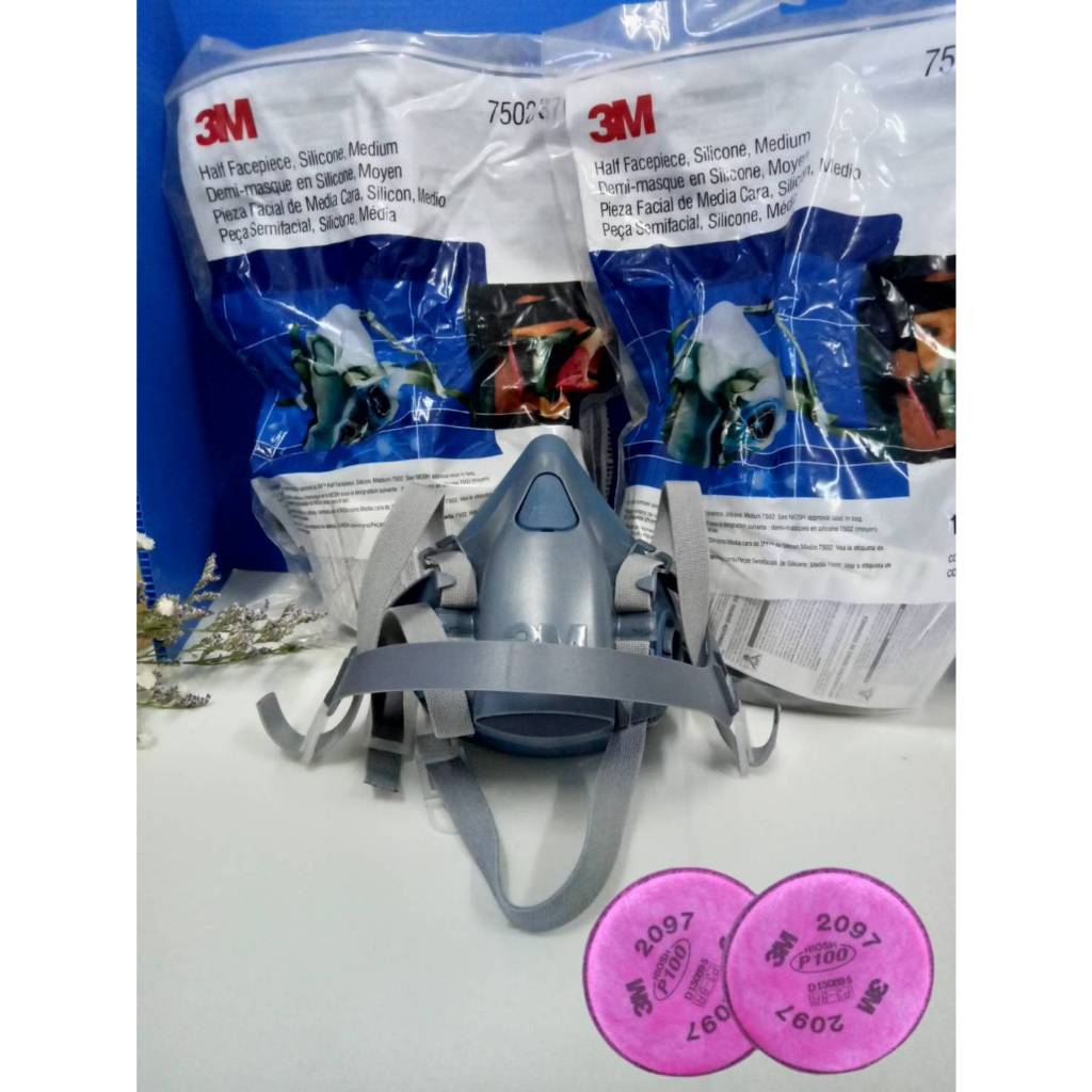 3M 7502 +2097 ชุดหน้ากากพร้อมไส้กรอง 2097 (P100) | Shopee Thailand
