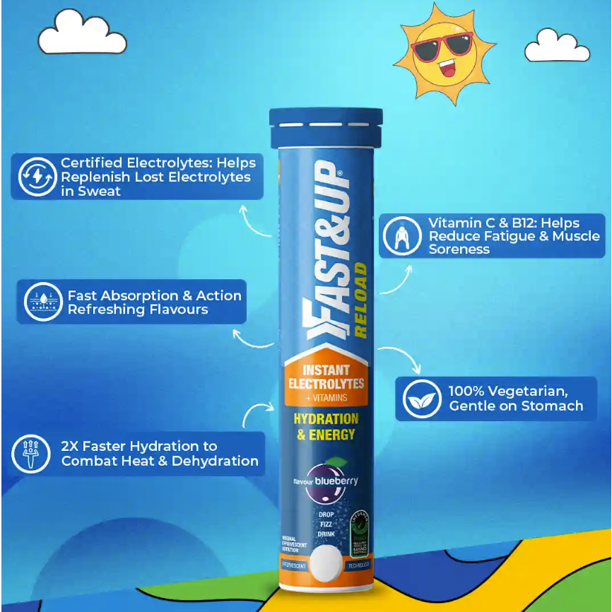 FAST&UP Hydration Electrolyte เกลือแร่ อัดเม็ดสำหรับนักกีฬา ผสมน้ำดื่ม ...