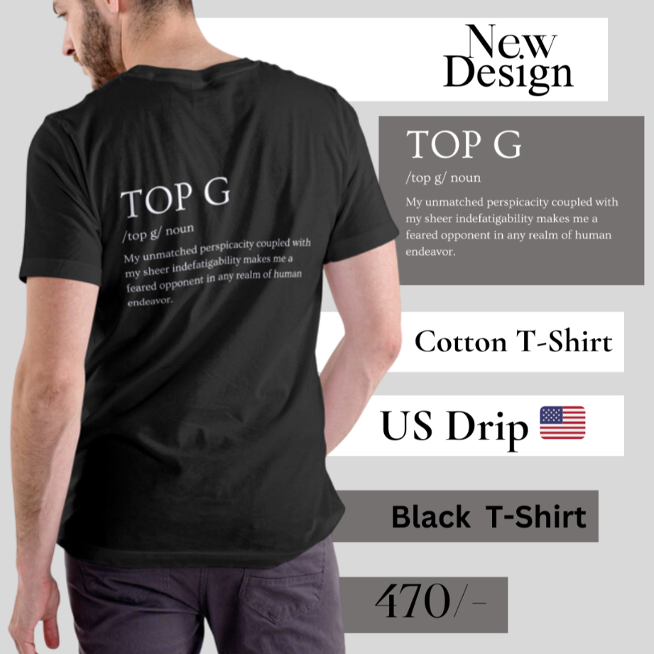 เสื้อยืดสกรีนลาย คอกลม แขนสั้น Cotton TOP G (TOP G T-Shirt ) | Shopee ...