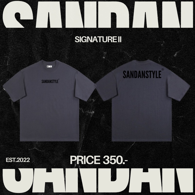 Sandan Oversize T-Shirt Cotton100% Sig 2 ทรงสวย คอติด ไหล่ตก | Shopee ...