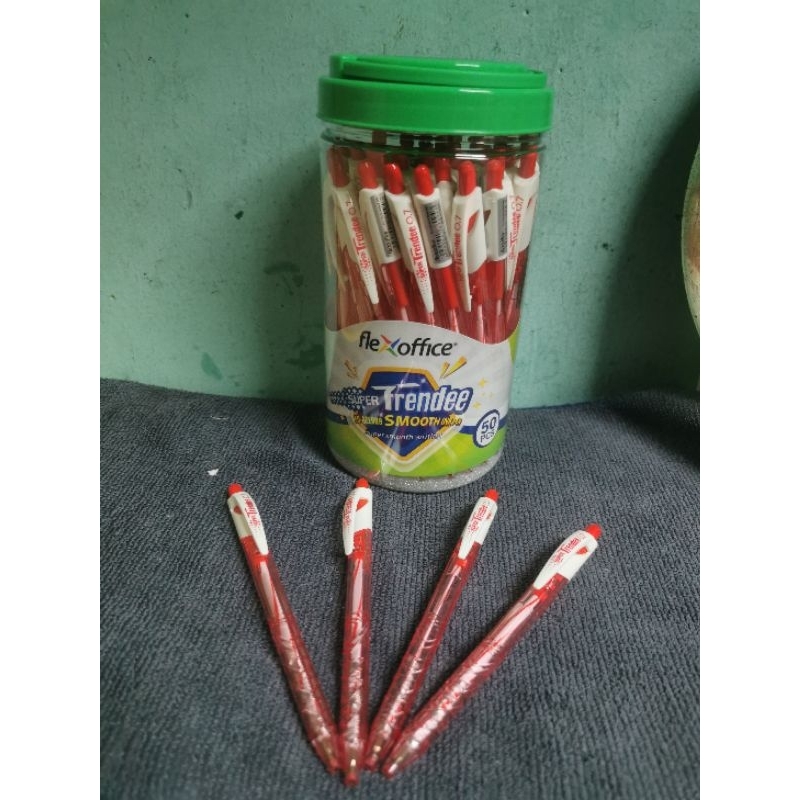 ปากกาลูกลื่น Flex office แบบกด 0.7 mm.(50 ด้าม) รุ่นใหม่ Super Trendee ...