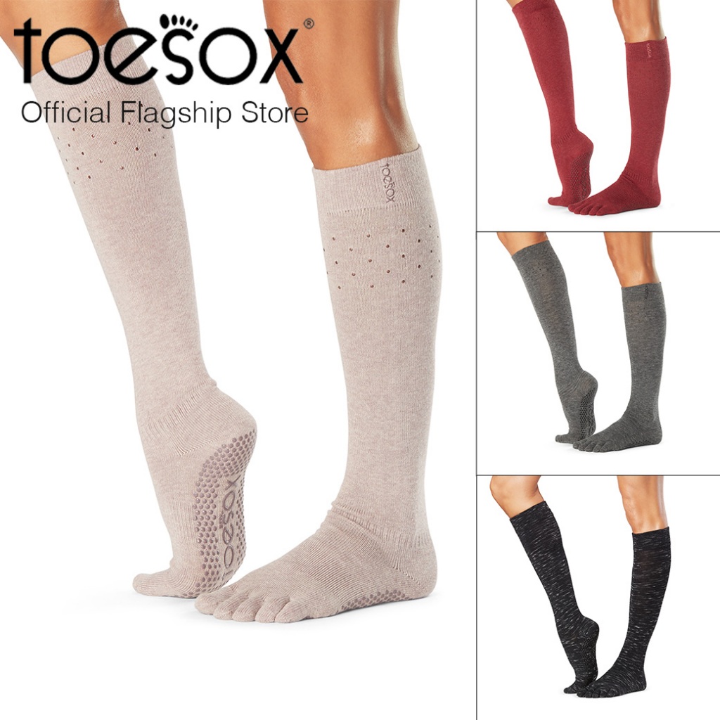 ToeSox Grip Full Toe Scrunch Knee High โทซอคส์ ถุงเท้ากันลื่นปิด ...