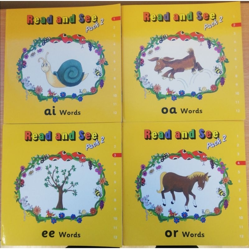 Jolly Phonics Read and See, Pack 1 & 2 (12 titles/Pack) | Shopee Thailand