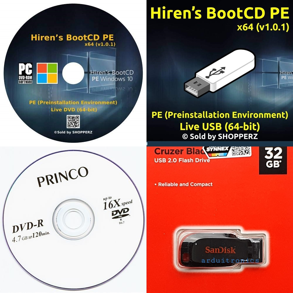 บูตฉุกเฉินสำหรับซ่อมคอมพิวเตอร์ Hiren’s BootCD PE x64 | Shopee Thailand