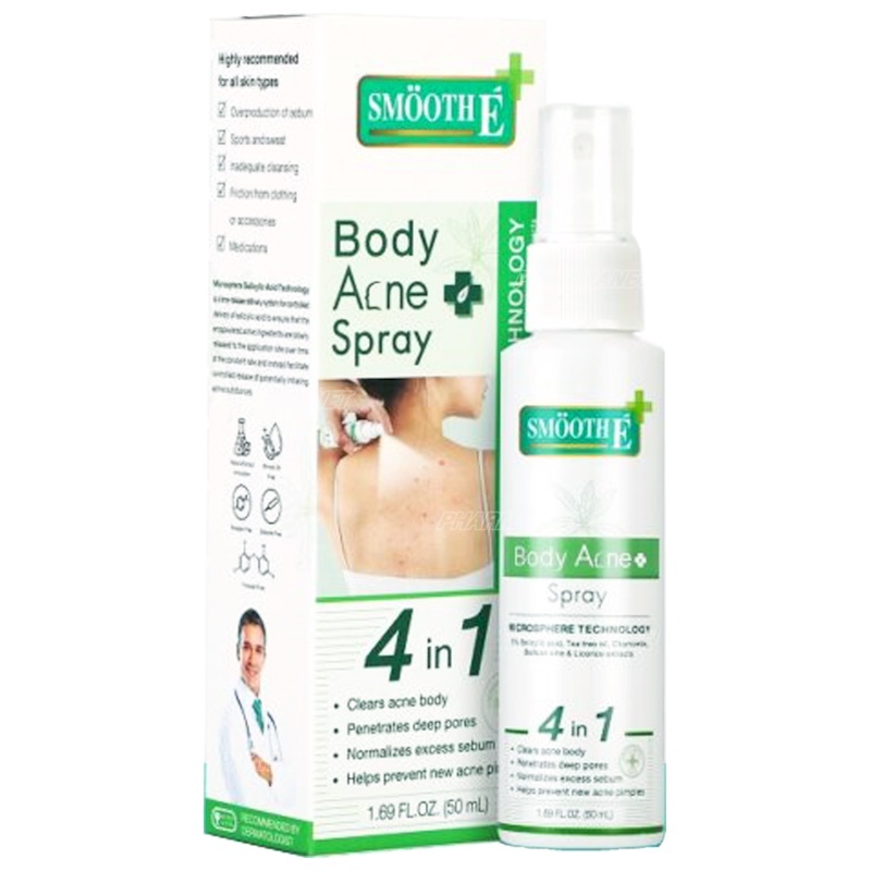 Smooth E Body Acne Spray 50ml | Shopee Thailand