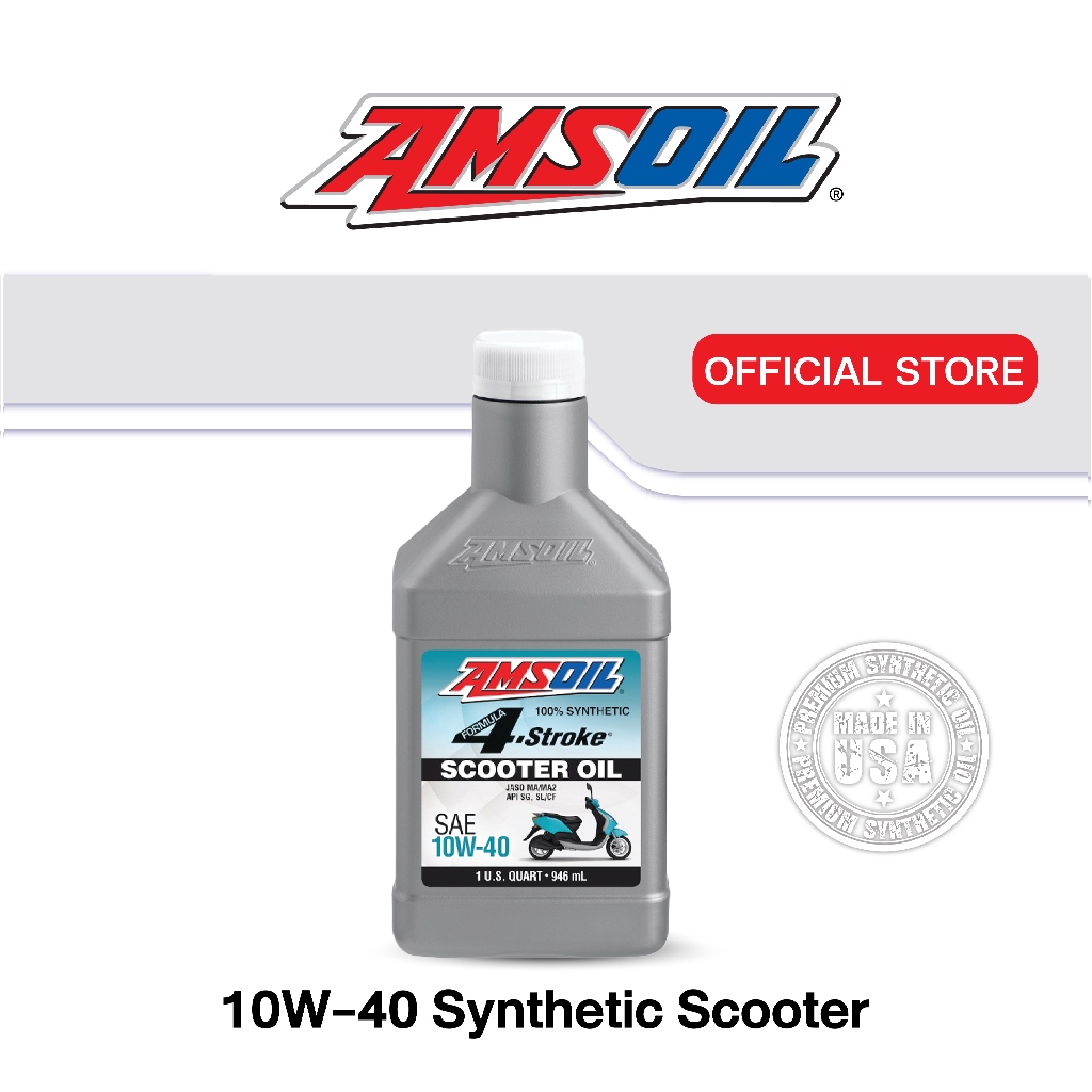 (A-044ASOQT-AMF) AMSOIL 100% Synthetic 4-Stroke Scooter Oil 10W-40 ...