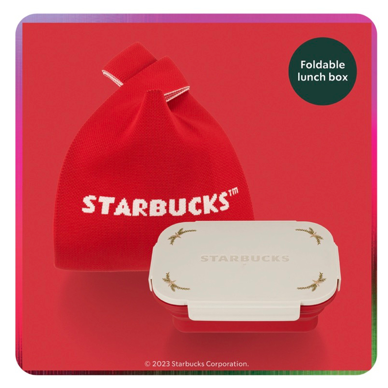 Starbucks Red & White Holiday Lunch Box with Bag กล่องใส่อาหารสตาร์ ...