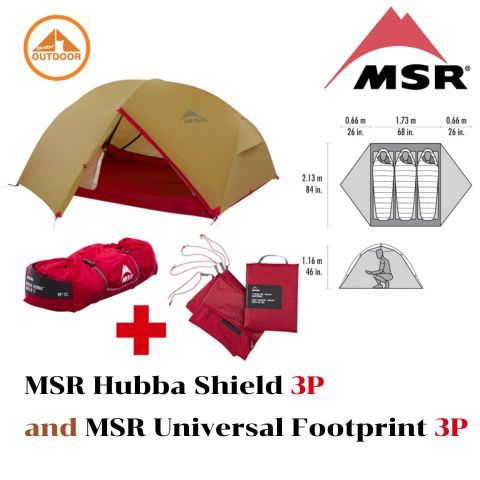 MSR Hubba Shield 3P + MSR Universal Footprint 3P เต้นท์ MSR เดินป่าขนาด ...
