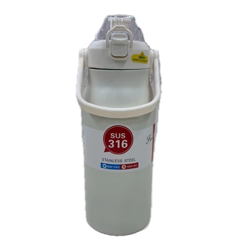 คางเล่อกระติกน้ำสแตนเลส316 กระบอกน้ำเก็บความร้อน ความเย็น มีหูหิ้ว และหลอด ขนาด1700ml มี6สีให้ ...