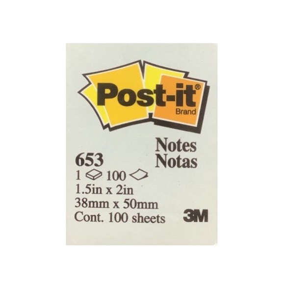 Post it note 3M No.653 ขนาดเล็ก 1.5 x 2 นิ้ว / No.654 3 x 3 นิ้ว กระดาษ ...