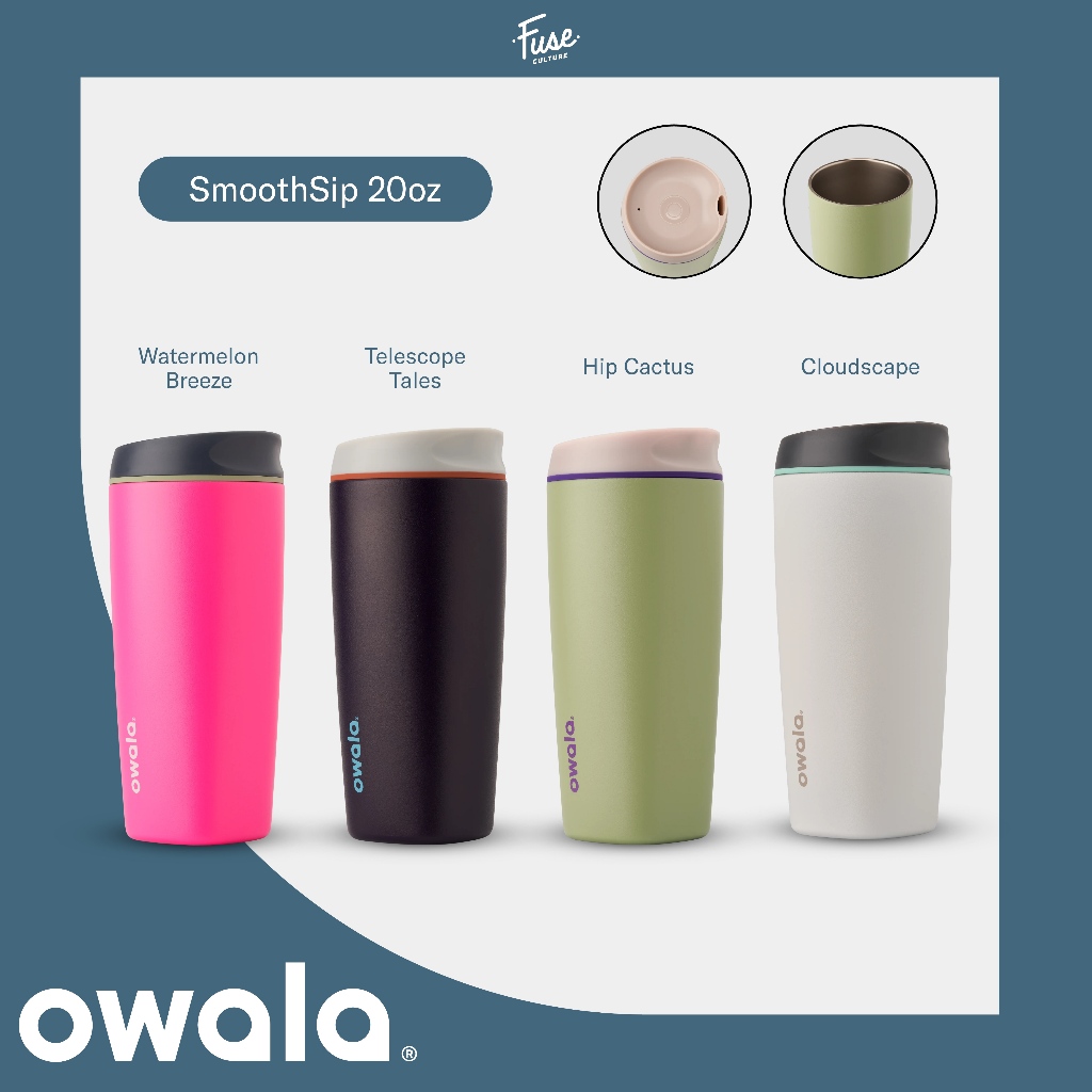 OWALA SmoothSip 20oz ขวดน้ำเคลือบสแตนเลท 3 ชั้น เก็บความเย็นและความร้อนได้นานถึง 24และ6 ชั่วโมง ...