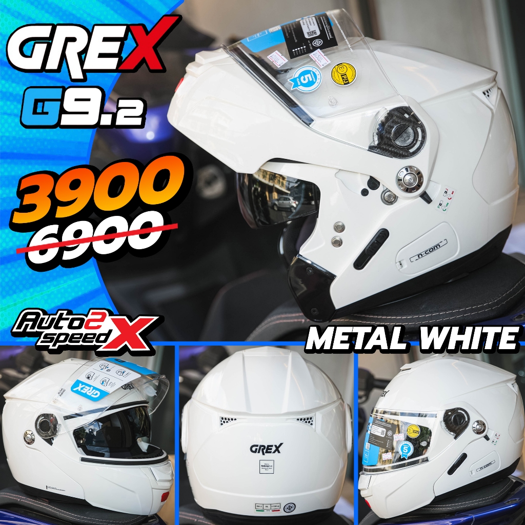 ล้างสต็อค หมวกกันน็อค GREX G9.2 KINETIC N-COM ยกคาง ผลิตโดย NOLAN ...
