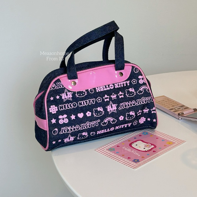 Hello Kitty Denim Bag, Vintage Sanrio 2003 กระเป๋าถือคิตตี้ | Shopee ...
