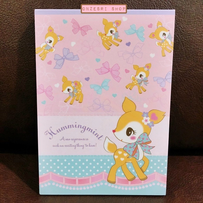 สมุดฉีกลายกวางน้อย Hummingmint สีชมพู จาก Sanrio Japan ขนาด 10.4 x 14.5 ...