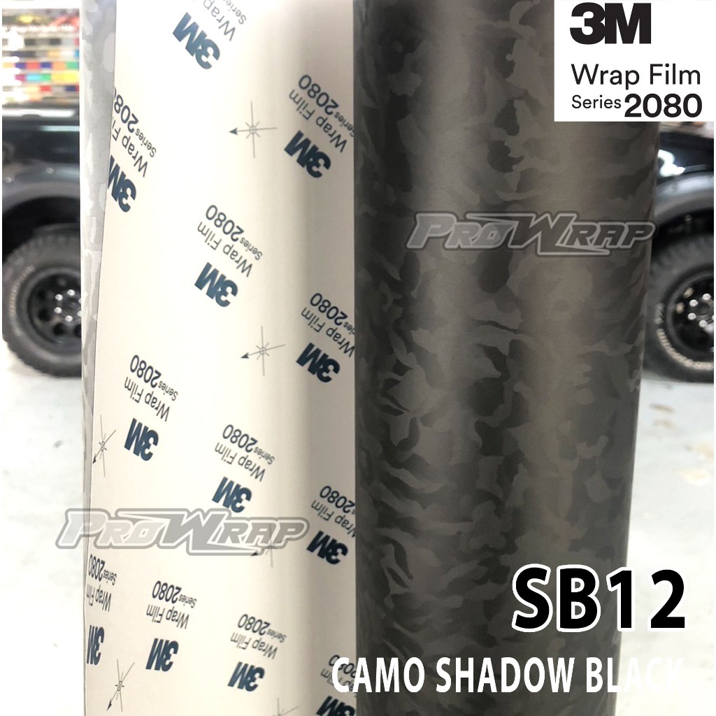 3M Wrap Film series 2080 SB12 สติ๊กเกอร์ติดรถ ลายพรางสีดำ (กดเลือกขนาด ...