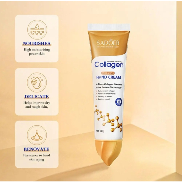 Sadoer Collagen Hand Cream ครีมทามือ ช่วยบำรุงผิว ขจัดริ้วรอย เพิ่มความชุ่มชื้น มือเนียนนุ่ม ...