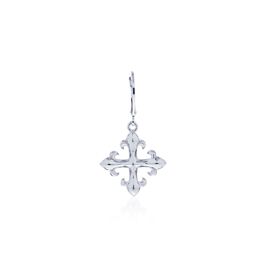 Rituals Cross Code of Arm earring ต่างหูเงินแท้ 925 แบบห่วงกริ๊กฮักกี้ ...