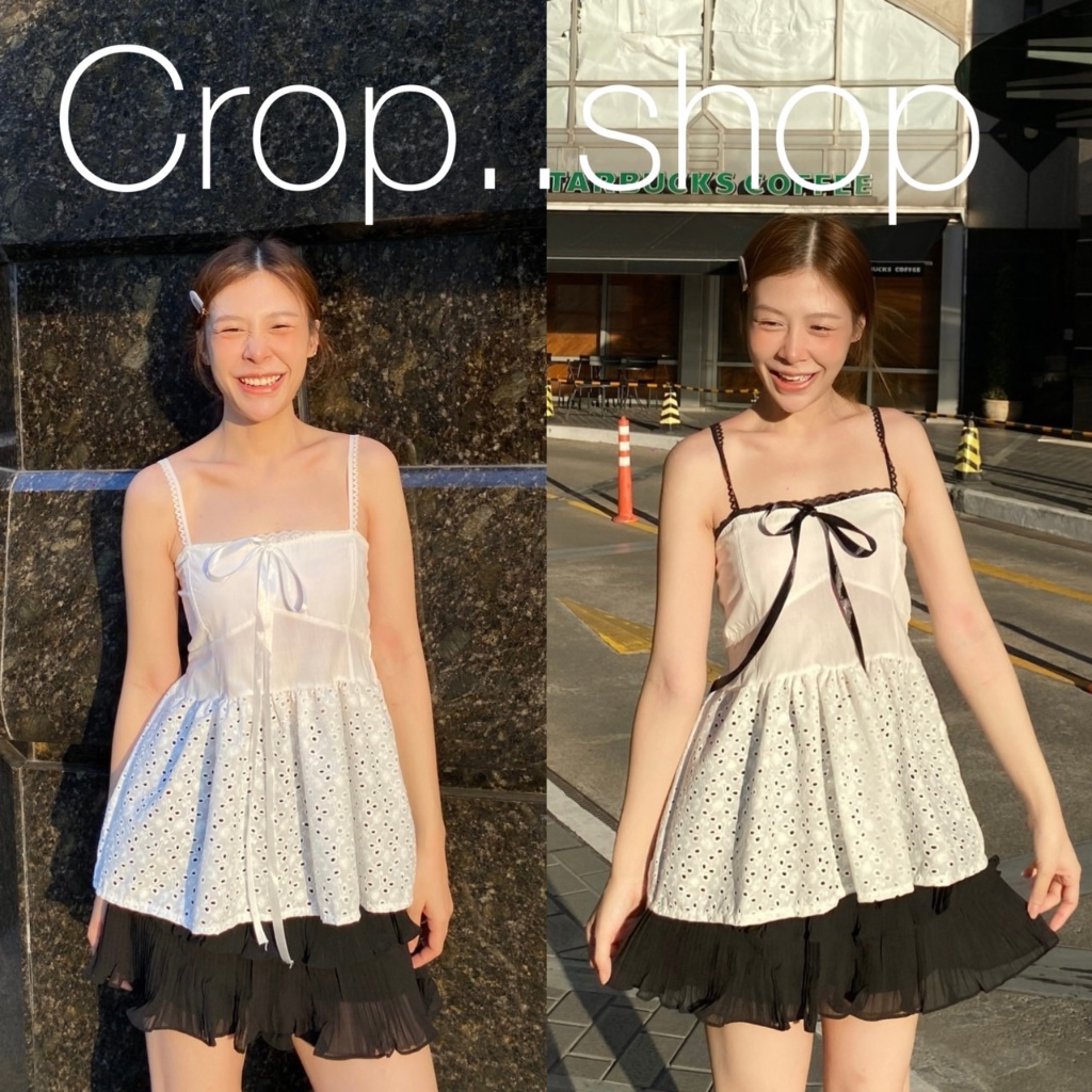crop..shop ลูกไม้สาวเวียด คอตต้อนปักฉลุ ทรงน่ารักมากมาย หลังเป็นสม็อค ...