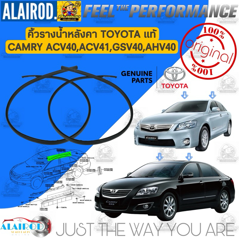 คิ้วหลังคา คิ้วรางน้ำหลังคา TOYOTA CAMRY ACV40,ACV41,GSV40,AHV40 แท้ ...