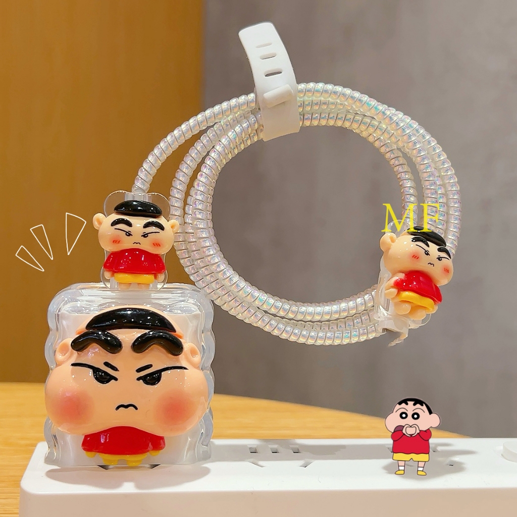 【ส่งจากไทย มาใหม่ 1ชุด 5ชิ้น】 เคส สำหรับ ไอโฟน Apple Power Adapter 18W/20W สายชาร์จ ลายการ์ตูน ...