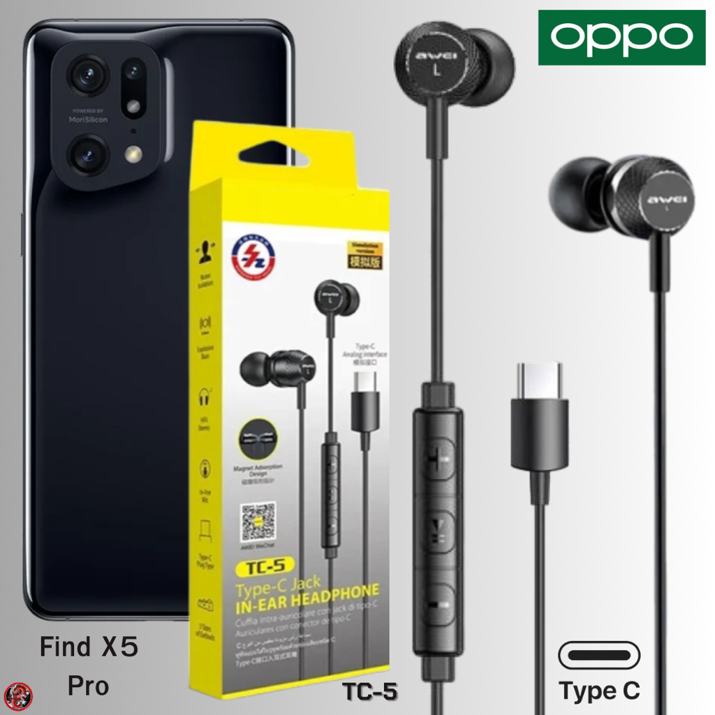 หูฟัง สมอลทอล์ค OPPO Type-C ไทป์ซี สำหรับ ออปโป้ Find X5 Pro รูปทรงสวยงาม สวมใส่สบาย เสียงดี เบส ...
