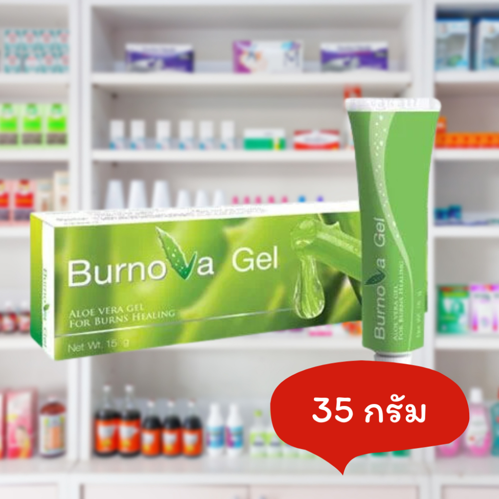 Burnova Gel เบอโนว่า เจลว่านหางจระเข้ ขนาด 15กรัม / 35 กรัม | Shopee ...
