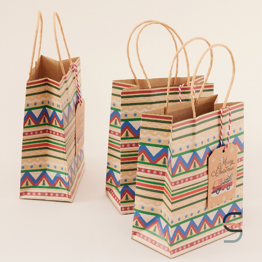 SARABARN Zig Zag Paper Bag Set | ชุดถุงของขวัญลายซิกแซก | Shopee Thailand