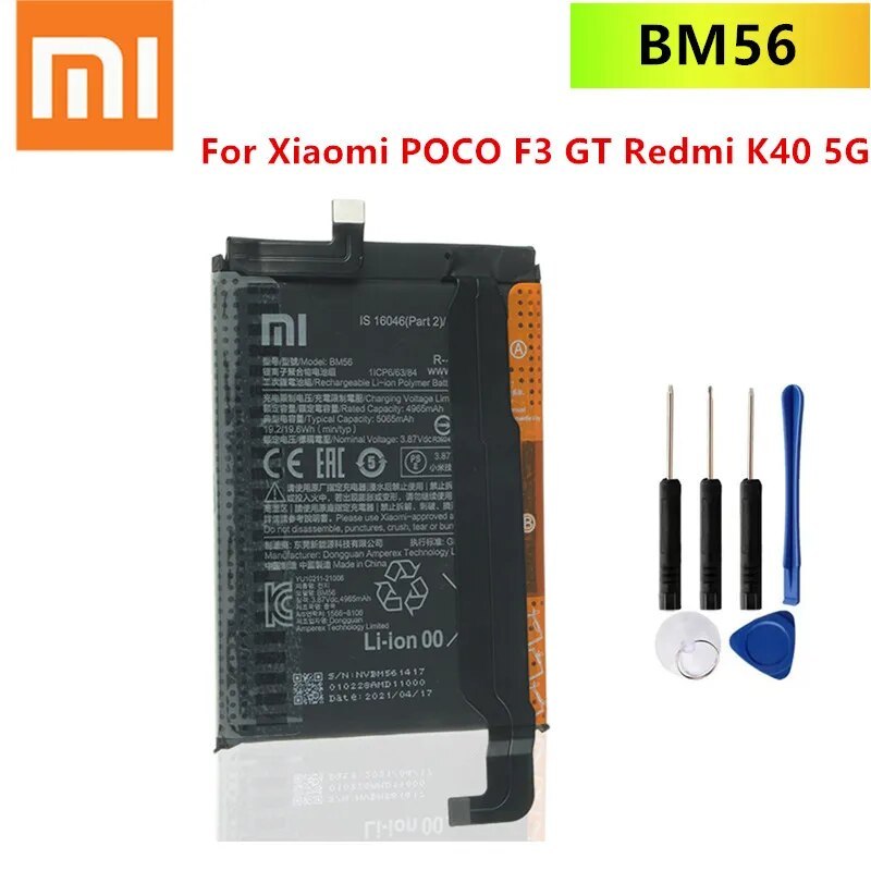 Xiaomi 2021แบตเตอรี่เดิม BM56แบตเตอรี่สำหรับ Xiaomi POCO F3 GT Redmi ...