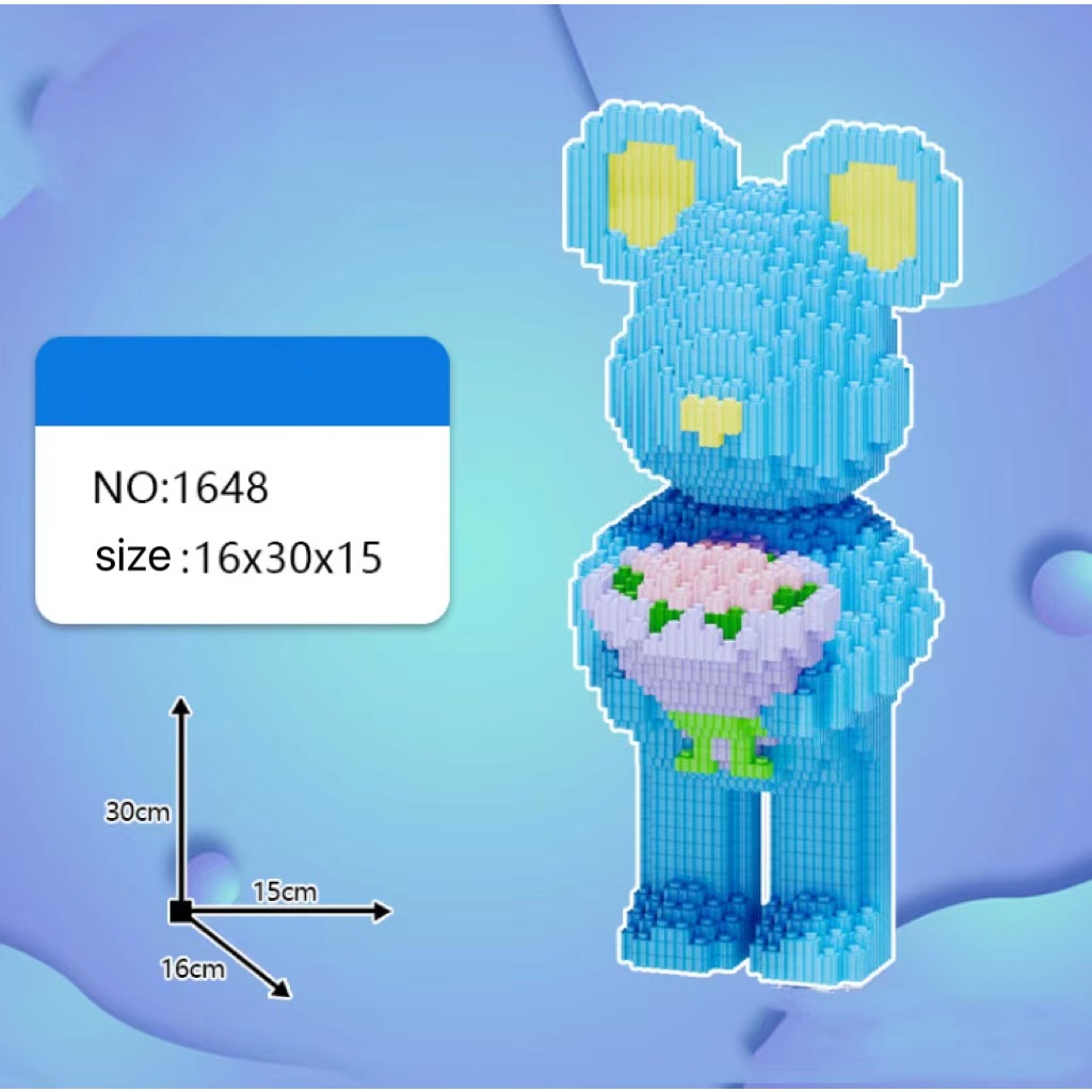 Building Block Bear with Flowers: มีหลายสีและพร้อมส่ง | Shopee Thailand