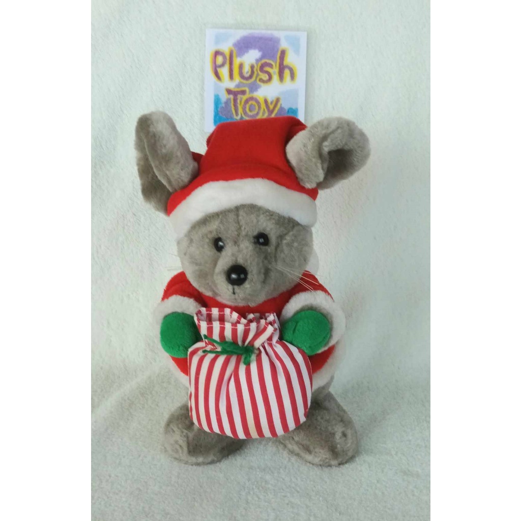 ตุ๊กตาหนูคริสมาส Santa Mouse Plush Stuffed Vintage 1986 | Shopee Thailand