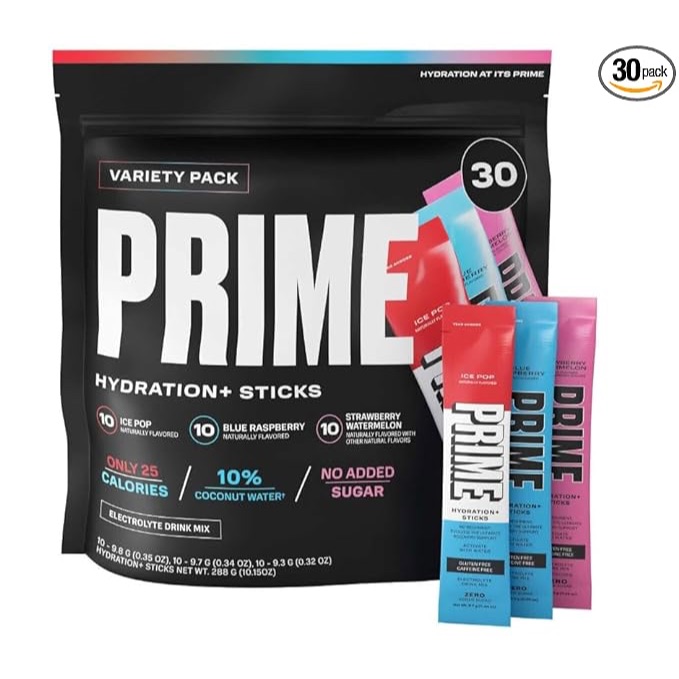 Prime Hydration Stick Electrolyte Drink Mix, Variety Pack, 30 pack ...