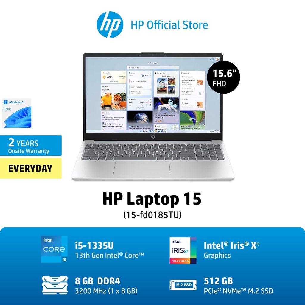 HP Laptop 15-fd0185TU/15-fd0026TU/15-fd0027TU Intel® Core™ i5-1335U/ 8 ...