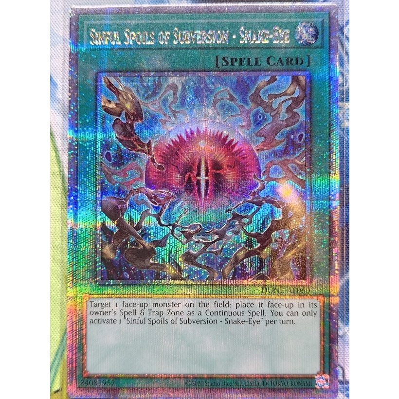 DUNE-AE060 "Sinful Spoils of Subversion - Snake-Eye" - Quarter Century Secret Rare | Shopee Thailand