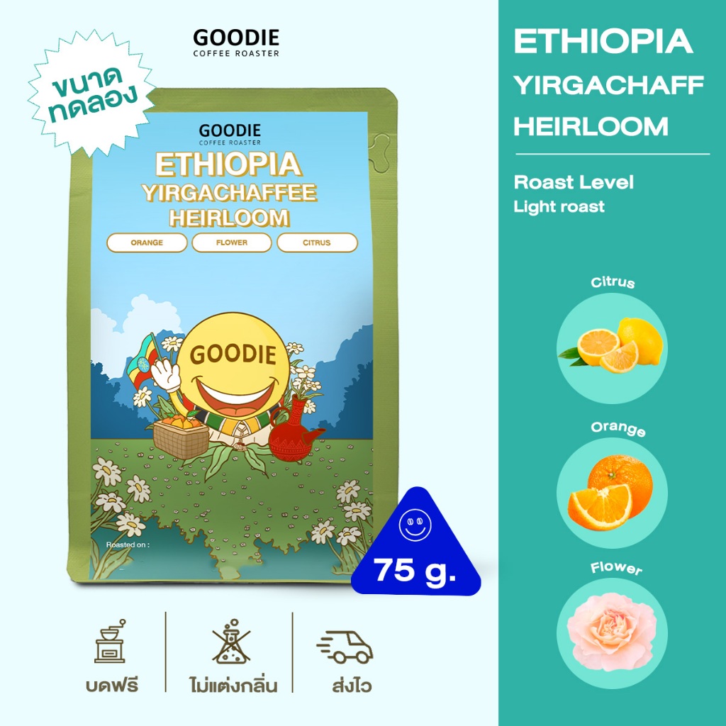 Goodie Coffee Roaster เมล็ดกาแฟ ขนาดทดลอง 75 กรัม ทุกรส | Shopee Thailand