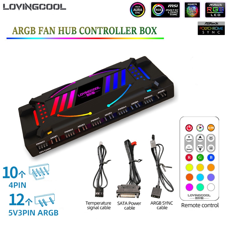 ARGB Fan Hub Controller Box Lovingcool กล่องคุมไฟ สำหรับพัดลม ARGB | Shopee Thailand
