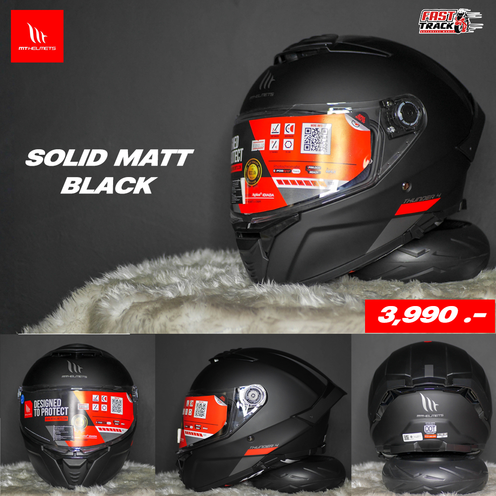 MT HELMET หมวกกันน็อคเต็มใบเเว่นสองชั้นสายรัดคาง DD RING รุ่น THUNDER 4 ...