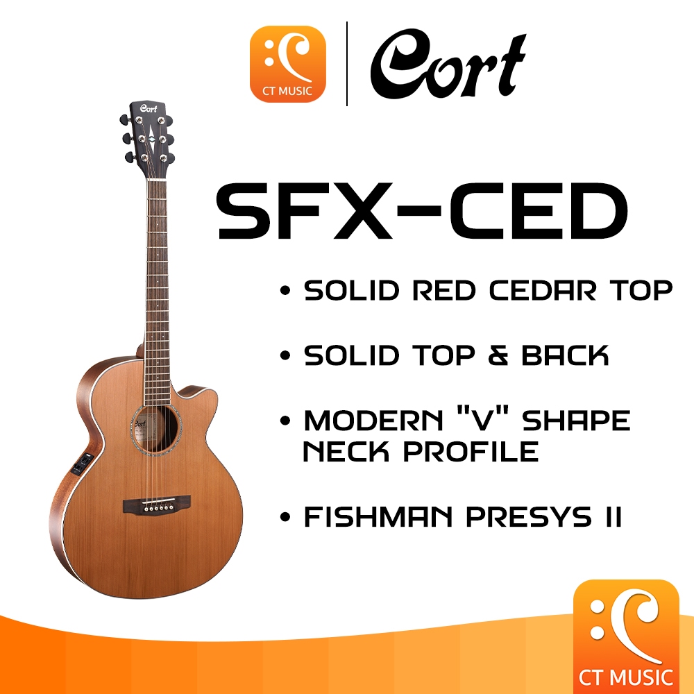 Cort SFX-CED Acoustic Guitar กีตาร์โปร่งไฟฟ้า กีตาร์โปร่ง กีตาร์ SFXCED ...