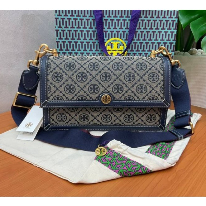 TORY BURCH T MONOGRAM JACQUARD SHOULDER BAGG 81000 | Shopee Thailand