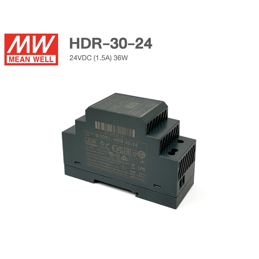 MEANWELL | HDR-30-24 Din Rail Power Supply 24V (60W) | Shopee Thailand
