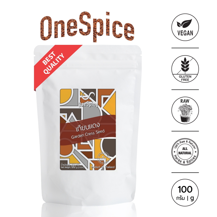 OneSpice เทียนแดง เมล็ด 100 กรัม | เม็ดเทียนแดง | Halim / Aliv / Garden Cress Seeds | TND One ...