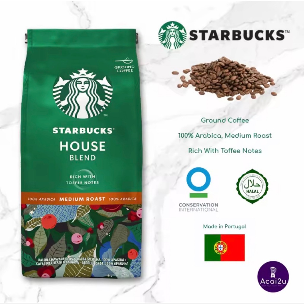 STARBUCKS® House Blend Medium Roast Ground Coffee, 200g bag | Shopee ...