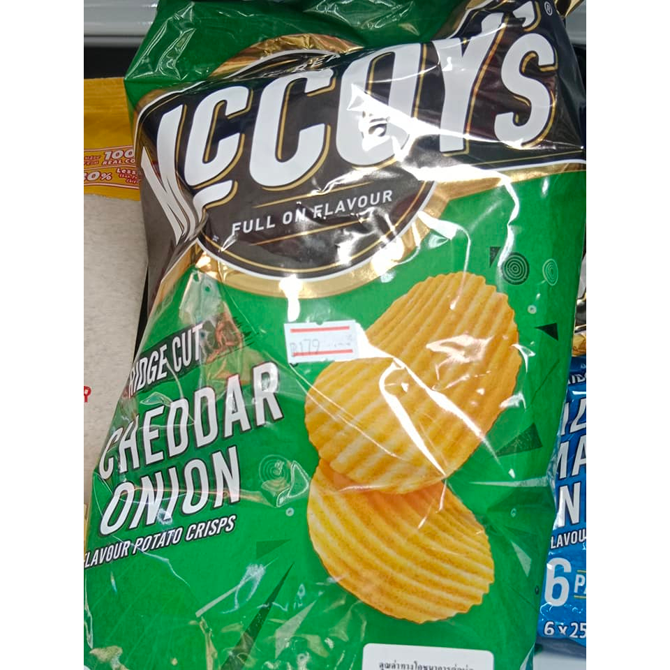 McCOYS ***6-PACK*** - Cheddar Cheese & Onion Ridge Cut Crisps : 6 x 25g ...