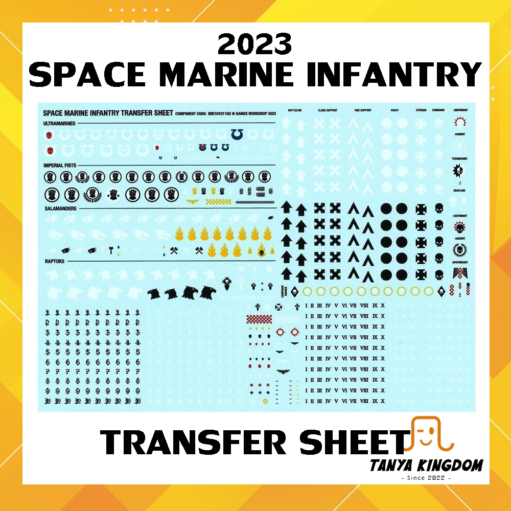 Warhammer 40k - Space Marine Infantry Transfer sheet 2023 - (decal) ดี ...