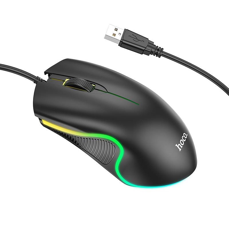 Hoco GM19 Gaming RGB Colorful wired mouse เม้าส์เกมมิ่ง ของแท้ ส่งด่วน | Shopee Thailand