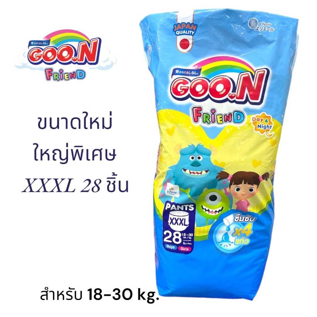 Goon Friend Baby โฉมใหม่ ลาย Disney รุ่นขอบขากระชับ ห่อสีฟ้า แพ็ค 1 ห่อ ...