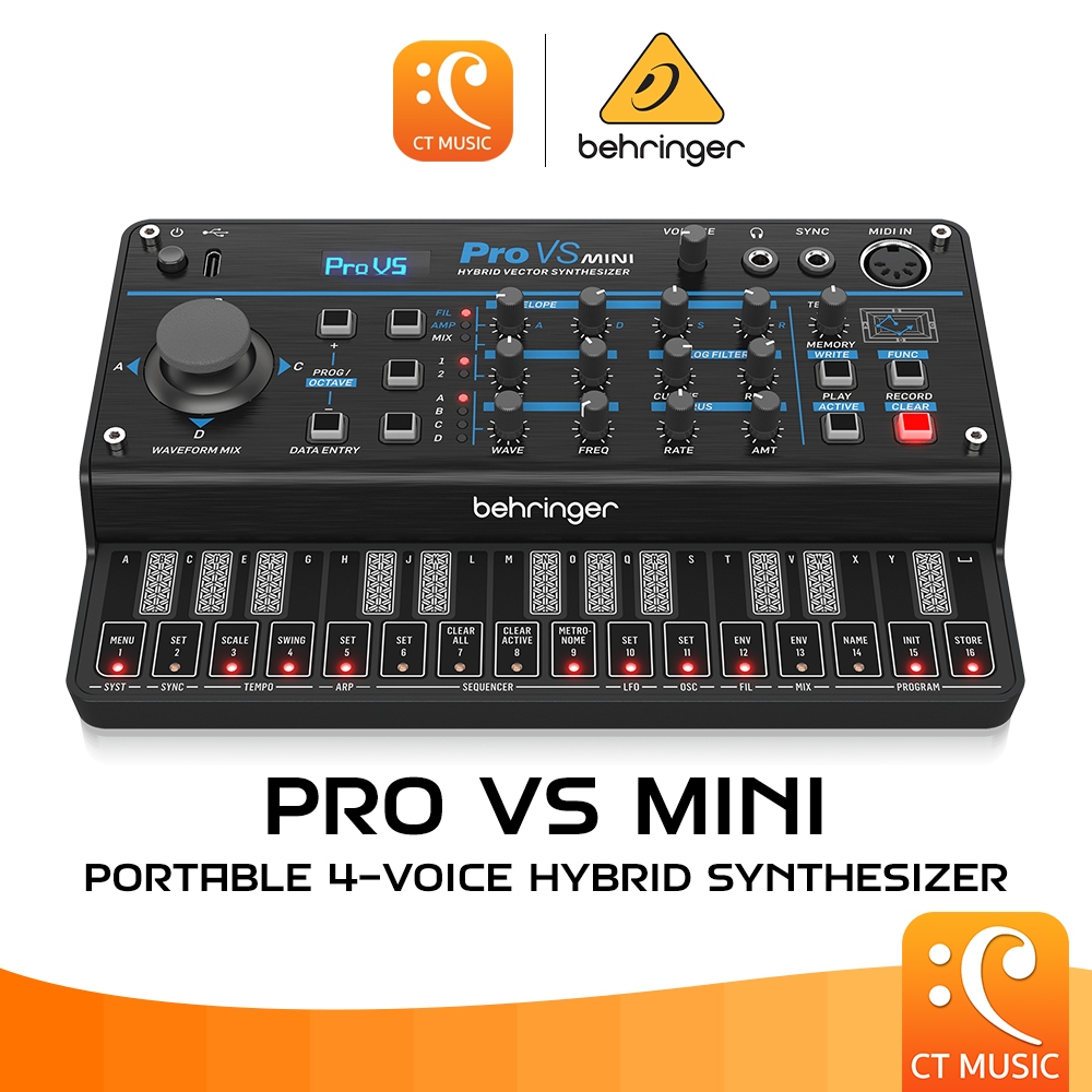 Behringer Pro VS Mini Portable 4-Voice Hybrid Synthesizer ProVSMini ...