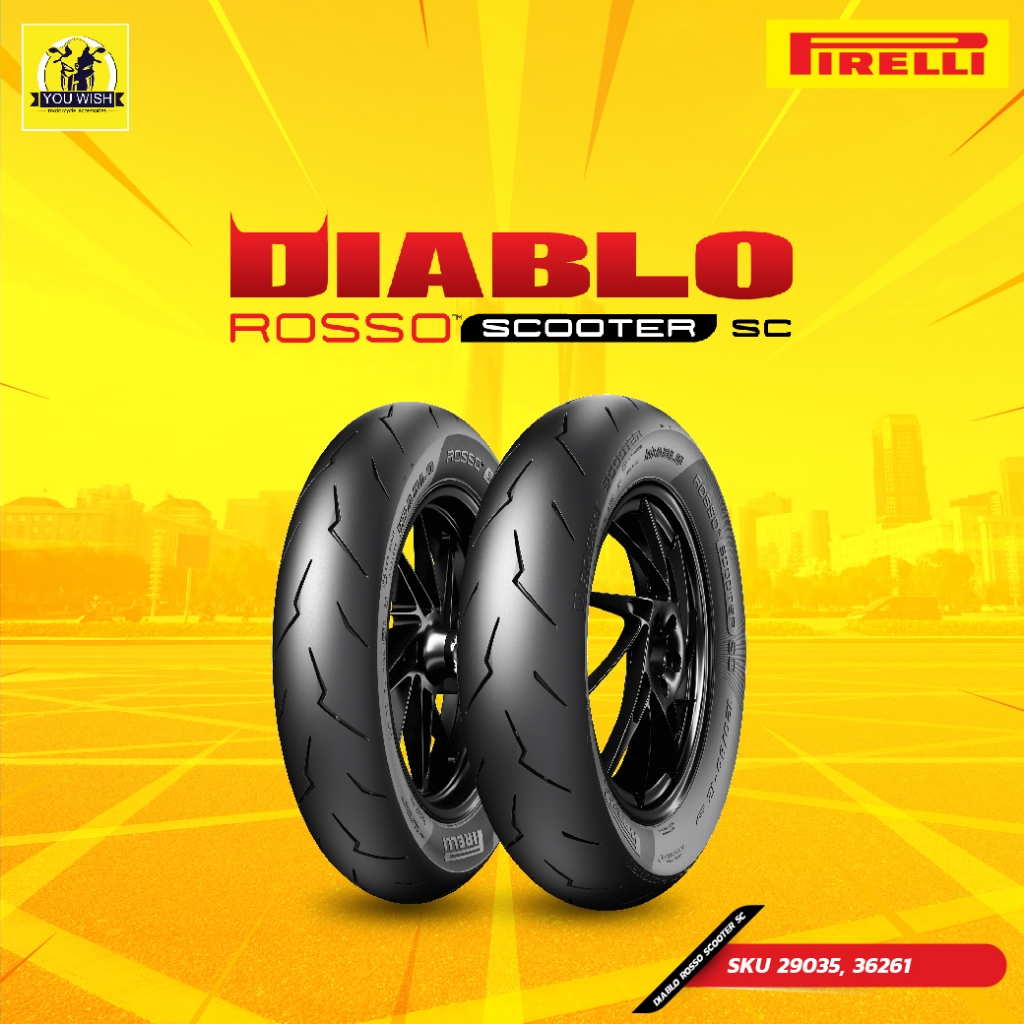 ยางหน้า Pirelli DIABLO ROSSO SCOOTER SC | F 100/90 - 12 64P TL Reinf ...
